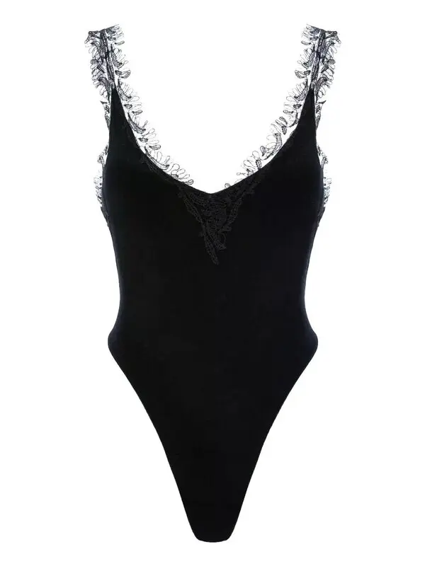 MANURI Isabelle Lace Bodysuit - Black