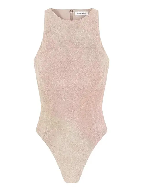 Manière De Voir Adele Racer-neck Bodysuit - Neutrals