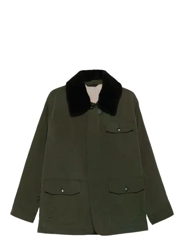 Brioni Field Jacket With Fur Collar - Green