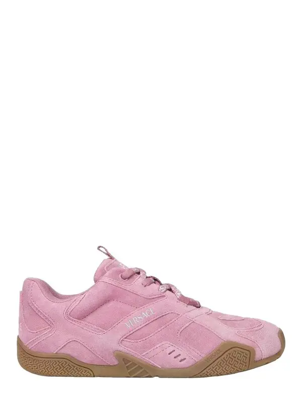 Versace Galaxia Suede Lace-up Sneakers - Pink