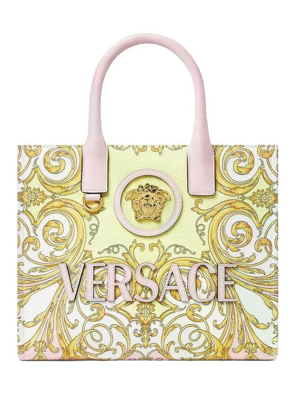 Versace Barocco-print Tote Bag With Medusa Detail - Pink