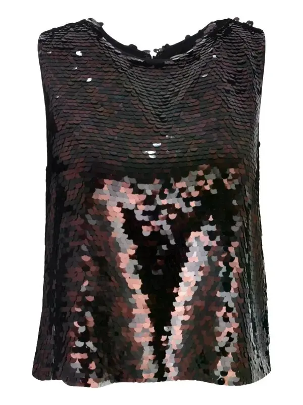 Staud Sequin-embellished Top - Black