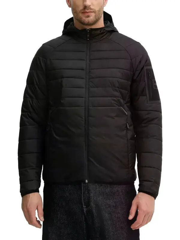 BOSS Quilted Hooded Jacket - Black