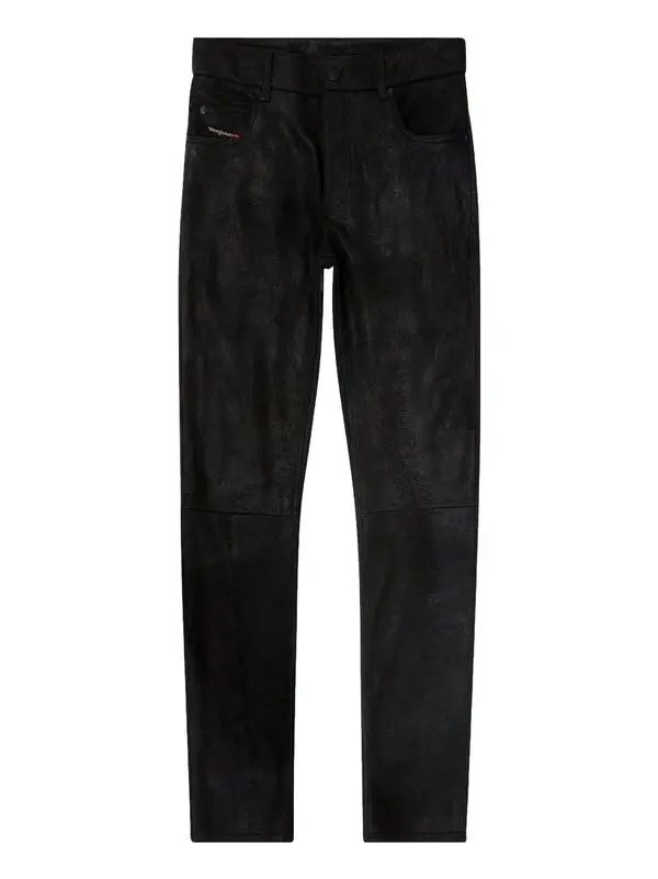 Diesel Five-pocket Leather Trousers - Black