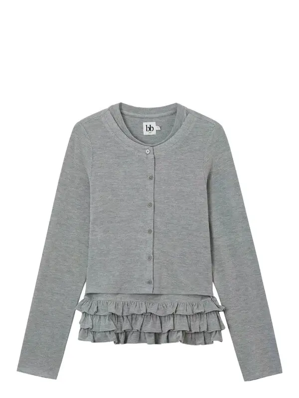 B+AB Ruffled Cardigan - Grey