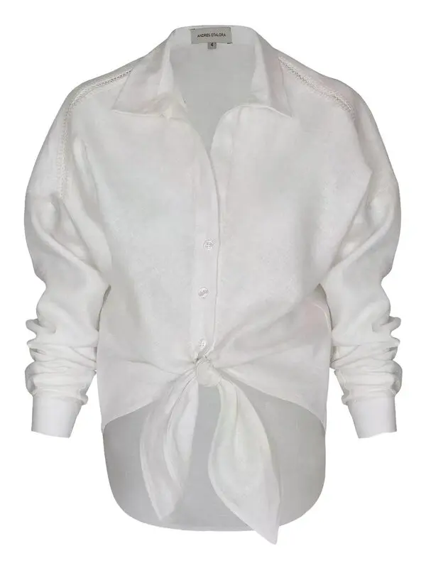 ANDRES OTALORA Tie-front Blouse - White