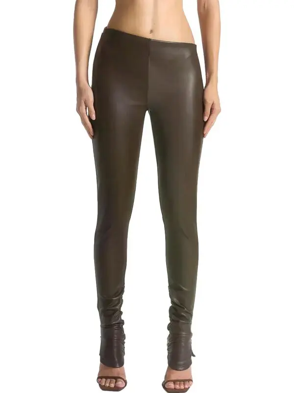 Manière De Voir Clara Asymmetric-waistband Leggings - Brown