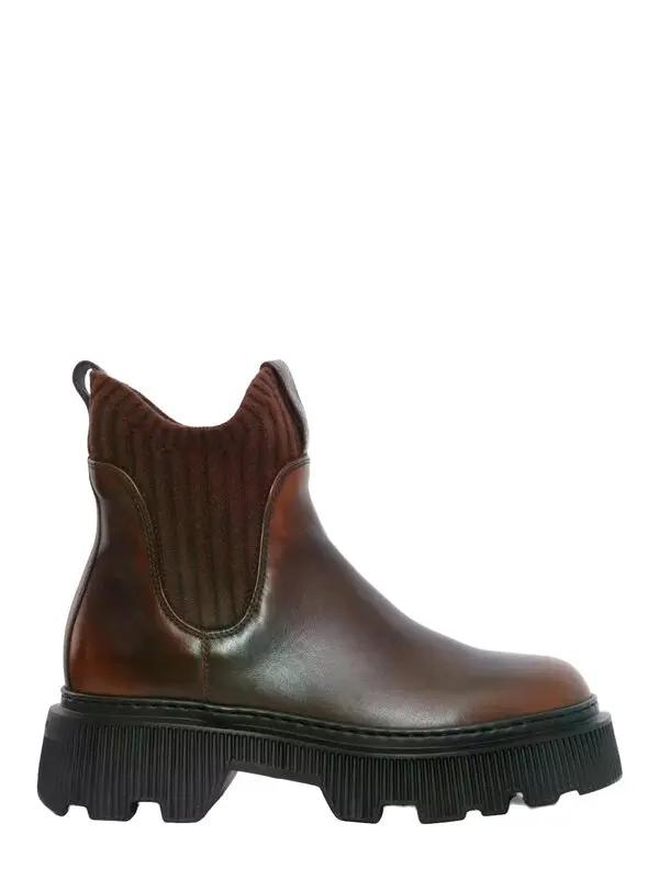 Santoni Ribbed Mountain Boots - Brown
