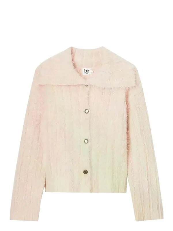 B+AB Buttoned Collar Cardigan - Pink