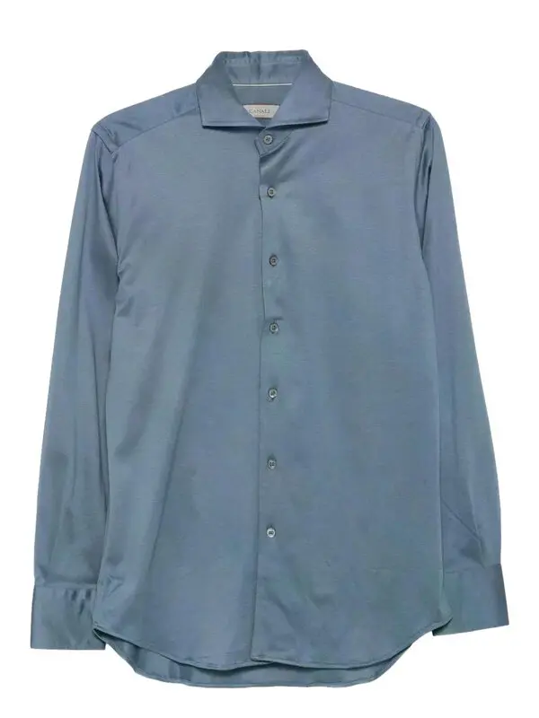 Canali Buttoned Cotton Shirt - Blue