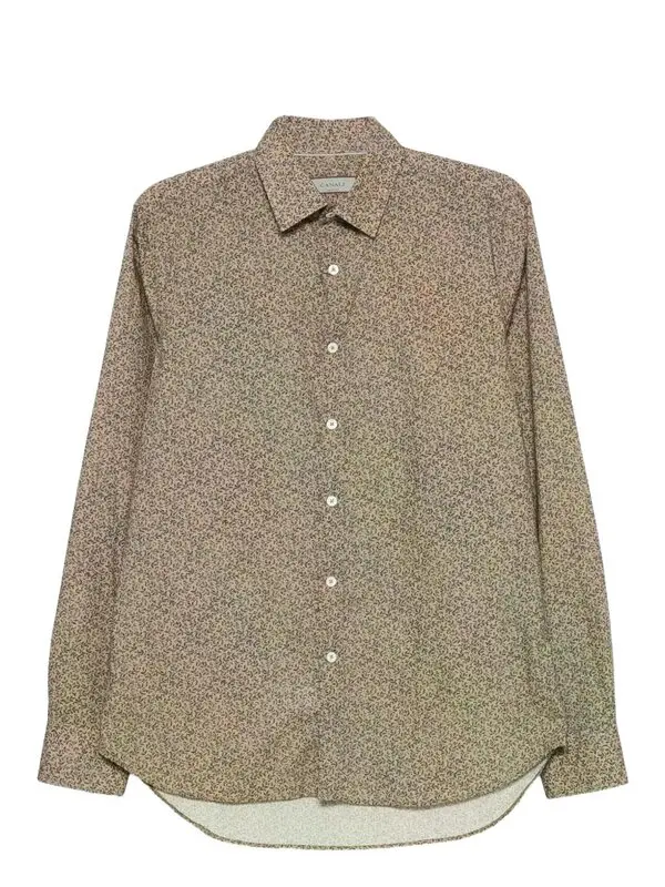 Canali Floral-print Shirt - Brown