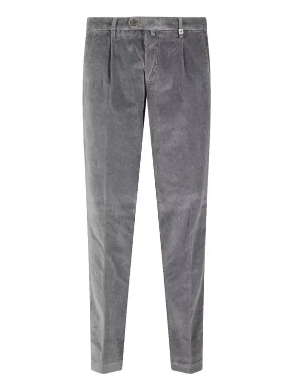 MYTHS Corduroy Pleated Trousers - Grey