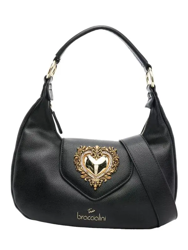 BRACCIALINI Heart-appliqué Shoulder Bag - Black