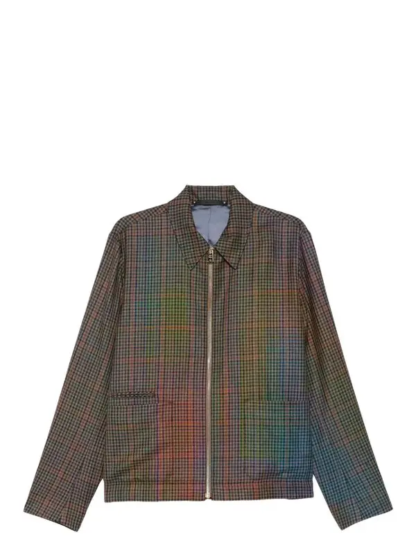 Paul Smith Checked-pattern Zip-fastening Overshirt - Brown