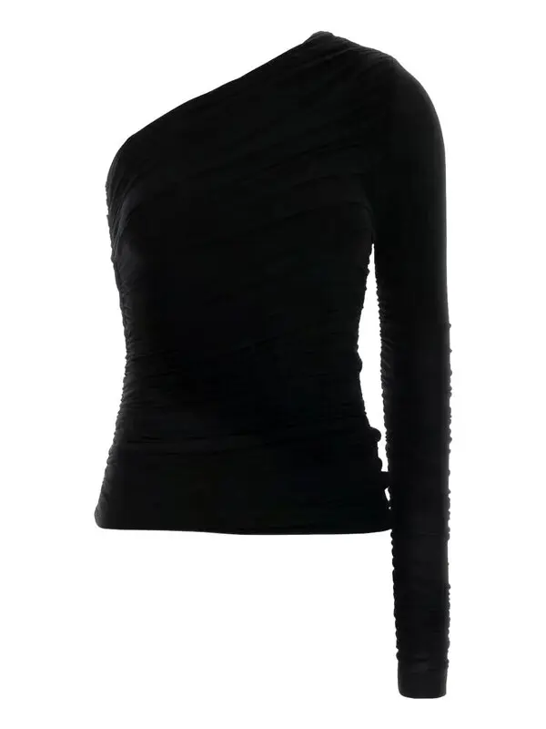 AGOLDE One-shoulder Ruched Top - Black