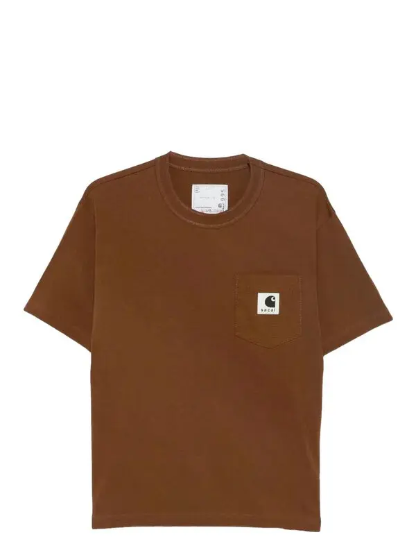 Sacai X Carhartt Wip Pocket T-shirt - Brown