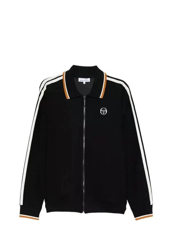 SERGIO TACCHINI Stripe Logo Zip Sweatshirt - Black