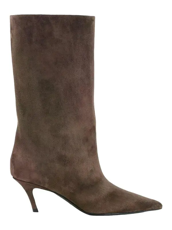 Amina Muaddi Pointed-toe Stiletto Boots - Brown
