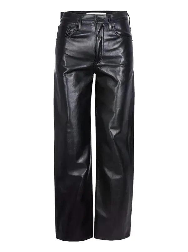 AGOLDE Leather Trousers - Black