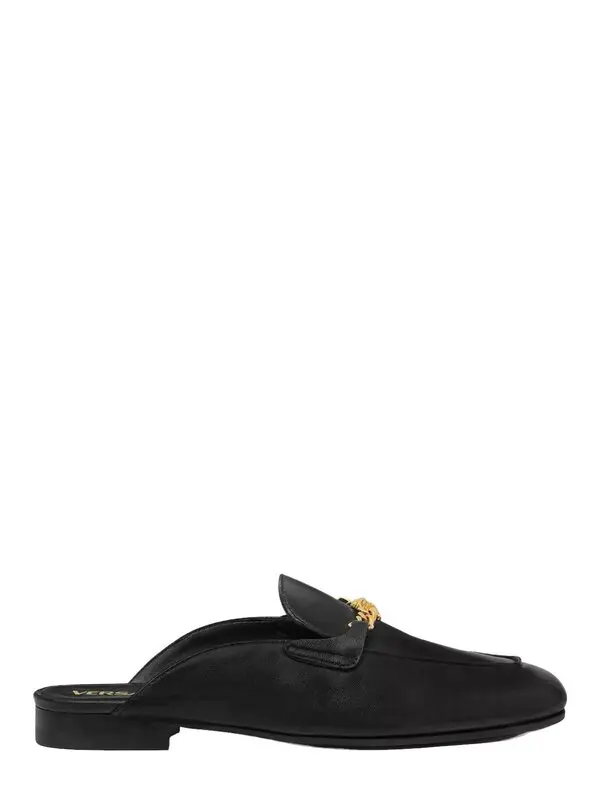 Versace Medusa Leather Mules - Black
