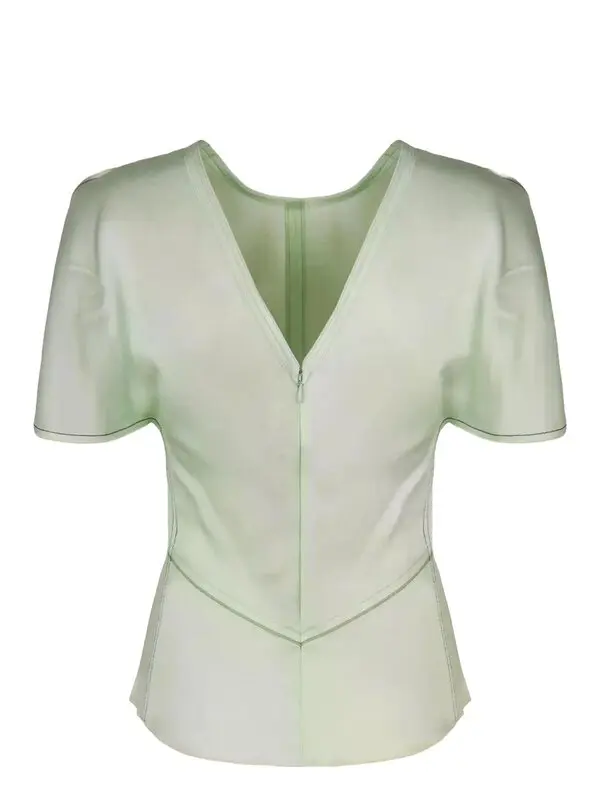Victoria Beckham Crew-neck Short-sleeve Blouse - Green