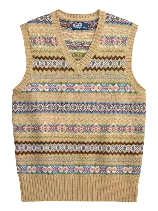 Ralph Lauren Patterned V-neck Vest - Neutrals