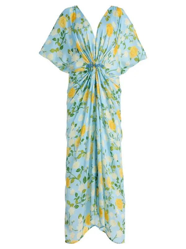 Verandah Hand-draped Viscose-cupro Gown - Blue