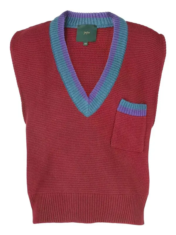 MAISON JEJIA Purl-knit Vest - Red