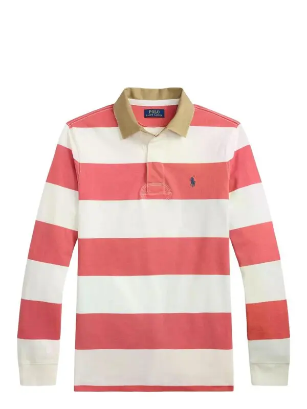 Polo Ralph Lauren Striped Long-sleeve Rugby Polo Shirt - Red