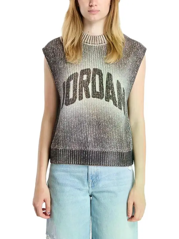 JORDAN Sleeveless Knit Sweater - Grey