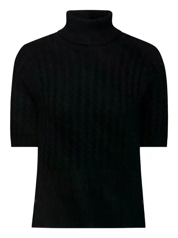 Thom Browne Short-sleeve Turtleneck Sweater - Black