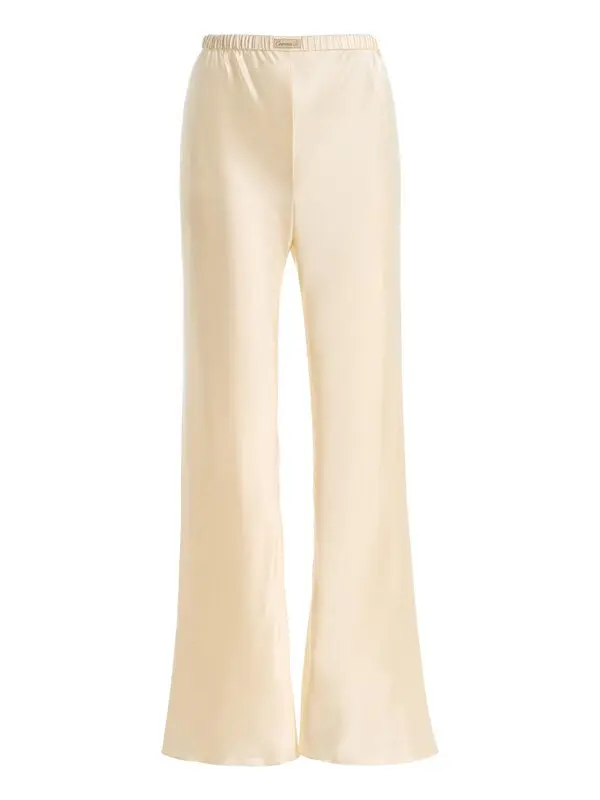 Comme Si Silk-charmeuse Bias Pants - Ivory