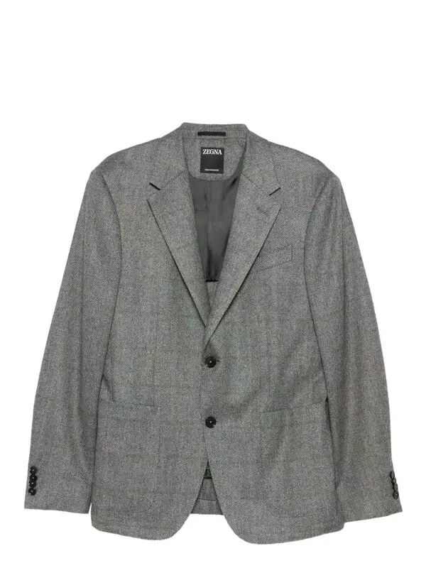 Zegna Button-fastening Blazer - Grey