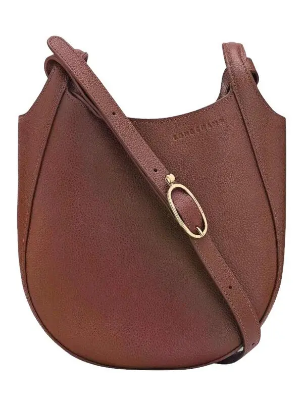 Longchamp Small Le Foulonné Grained-leather Crossbody Bag - Brown