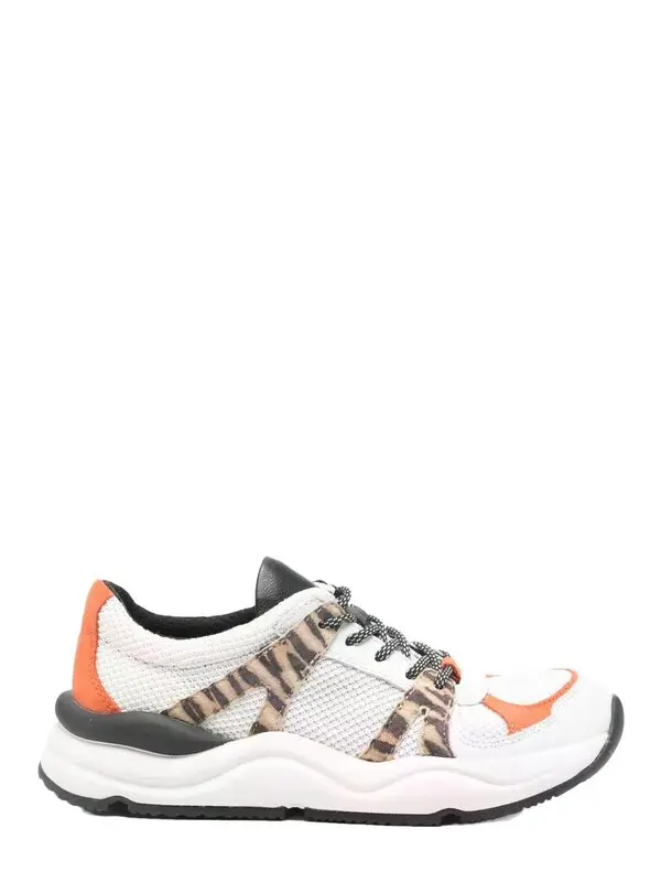 Geox Animal-print Panel Sneakers - White