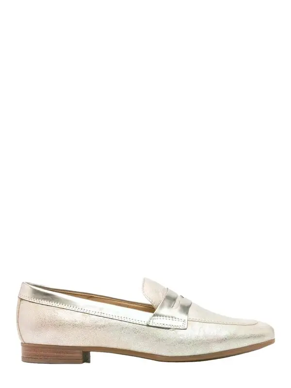 Geox Metallic Penny Loafers - Gold