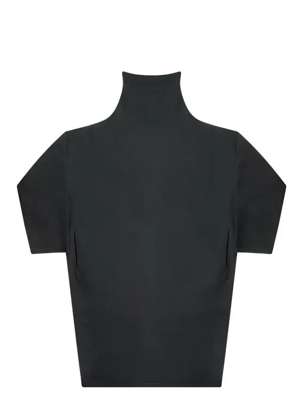 THE ROW Funnel-neck Short-sleeve Top - Black