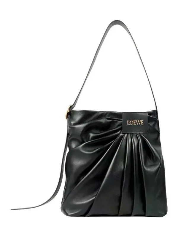 Loewe Draped Leather Tote - Black