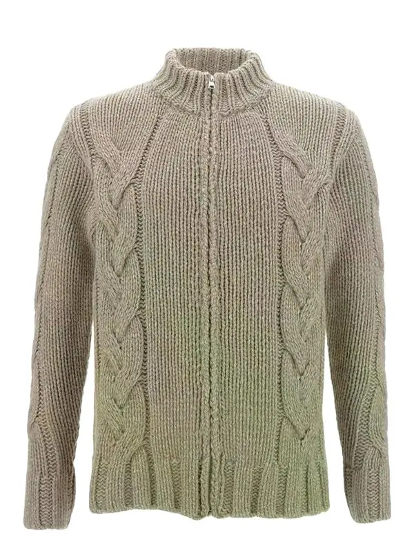 CUSTOMER LOVERS Cable-knit Zip Cardigan - Neutrals