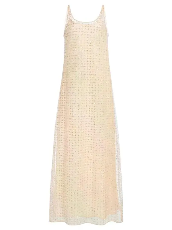 Staud Aurielle Star-embellished Maxi Dress - Neutrals