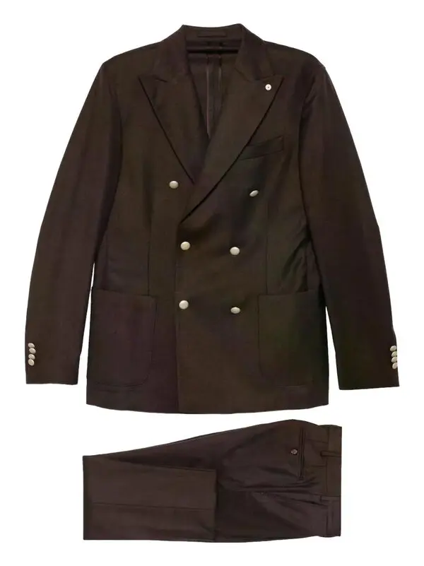 LUIGI BIANCHI MANTOVA Double-breasted Suit - Brown
