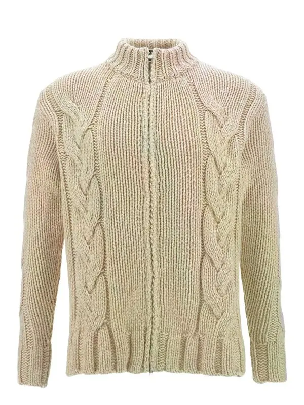 CUSTOMER LOVERS Cable-knit Zip-up Cardigan - Neutrals