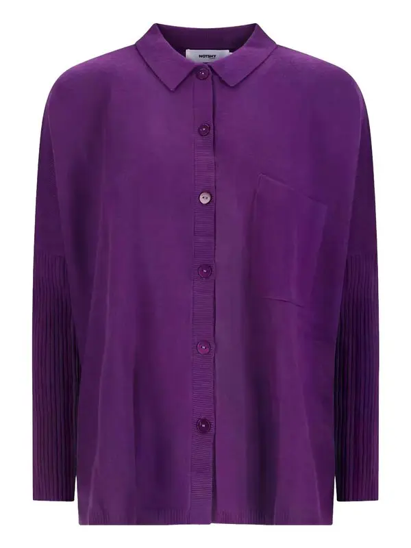 NOTSHY Andrea Ribbed Pocket Jumper - Purple