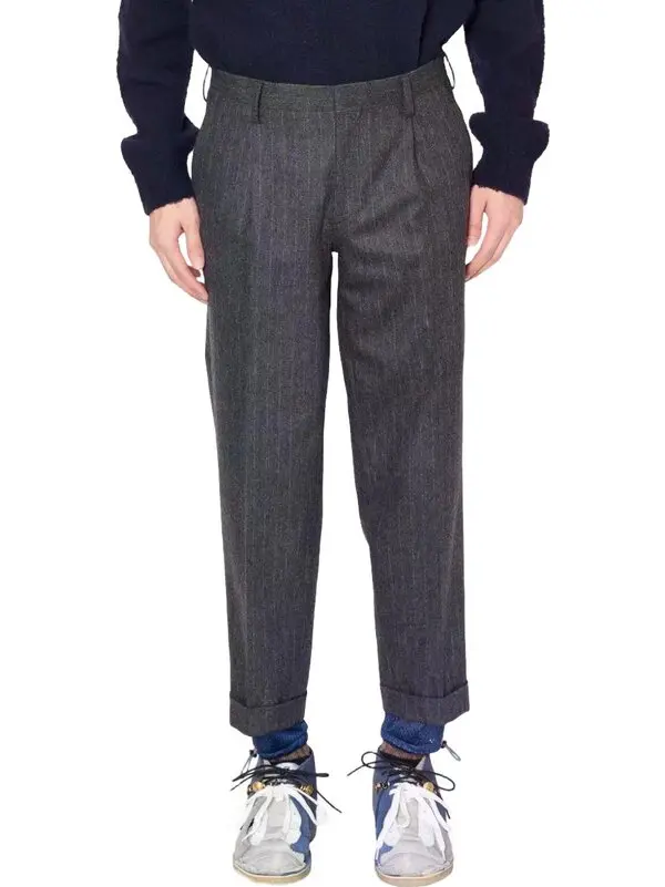 Kolor Pinstripe Wool Trousers - Grey