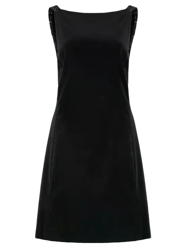 Ralph Lauren Beaded Velvet Mini Dress - Black