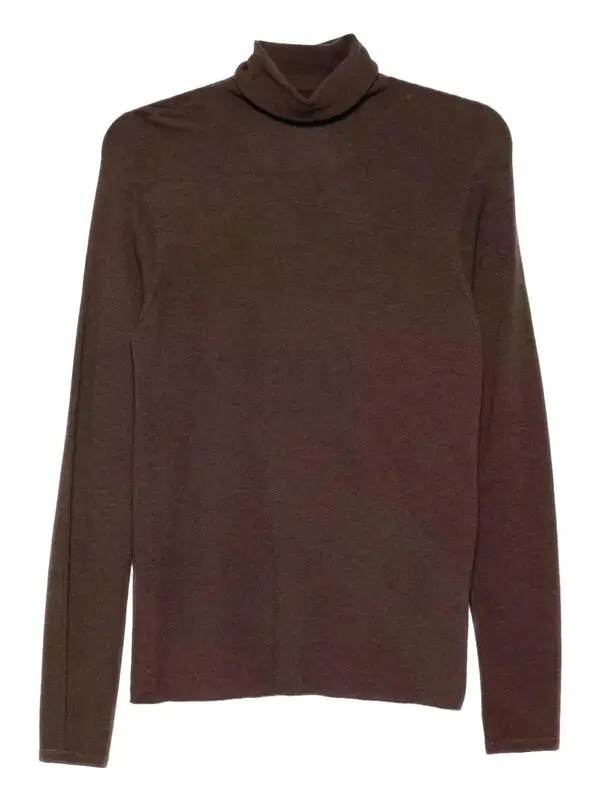 Majestic Filatures Roll-neck Top - Brown