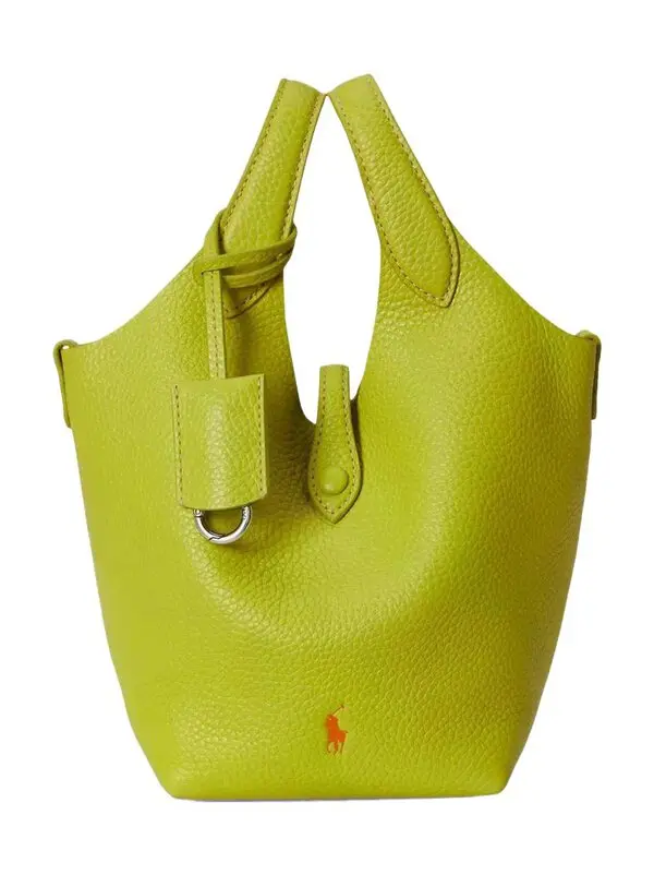 Polo Ralph Lauren Pebbled Leather Tote Bag - Yellow