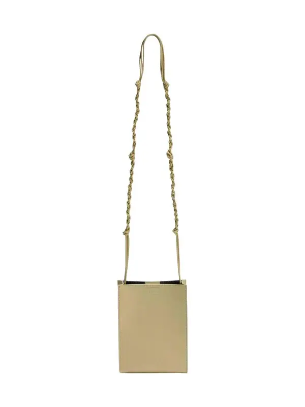 JIL SANDER Small Tangle Messenger Bag With Knotted Strap And Embossed Logo - Neutrals