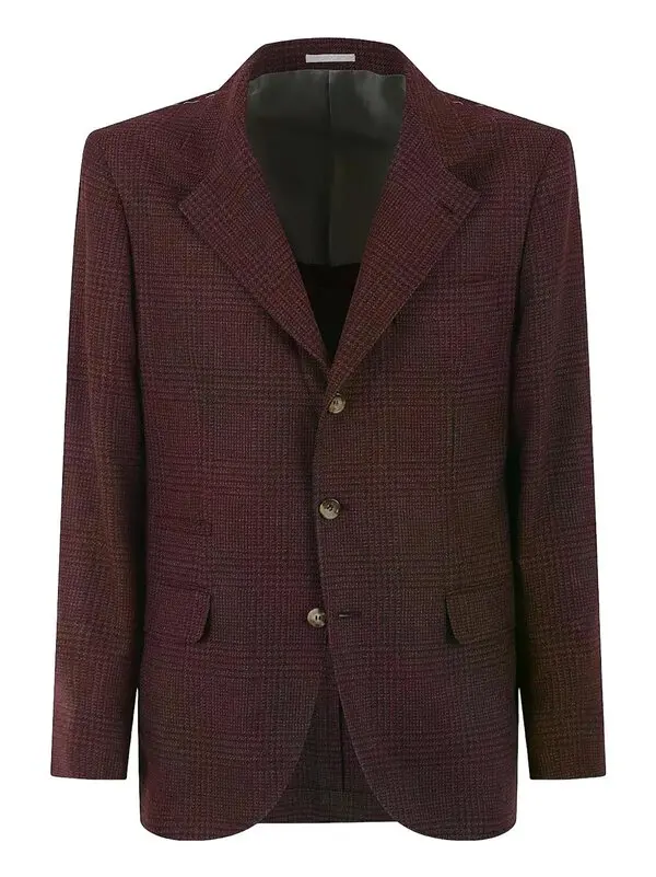 Brunello Cucinelli Check-pattern Blazer - Red