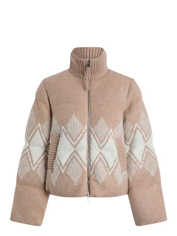 Varley Belinda Knit Puffer Jacket - Light Taupe